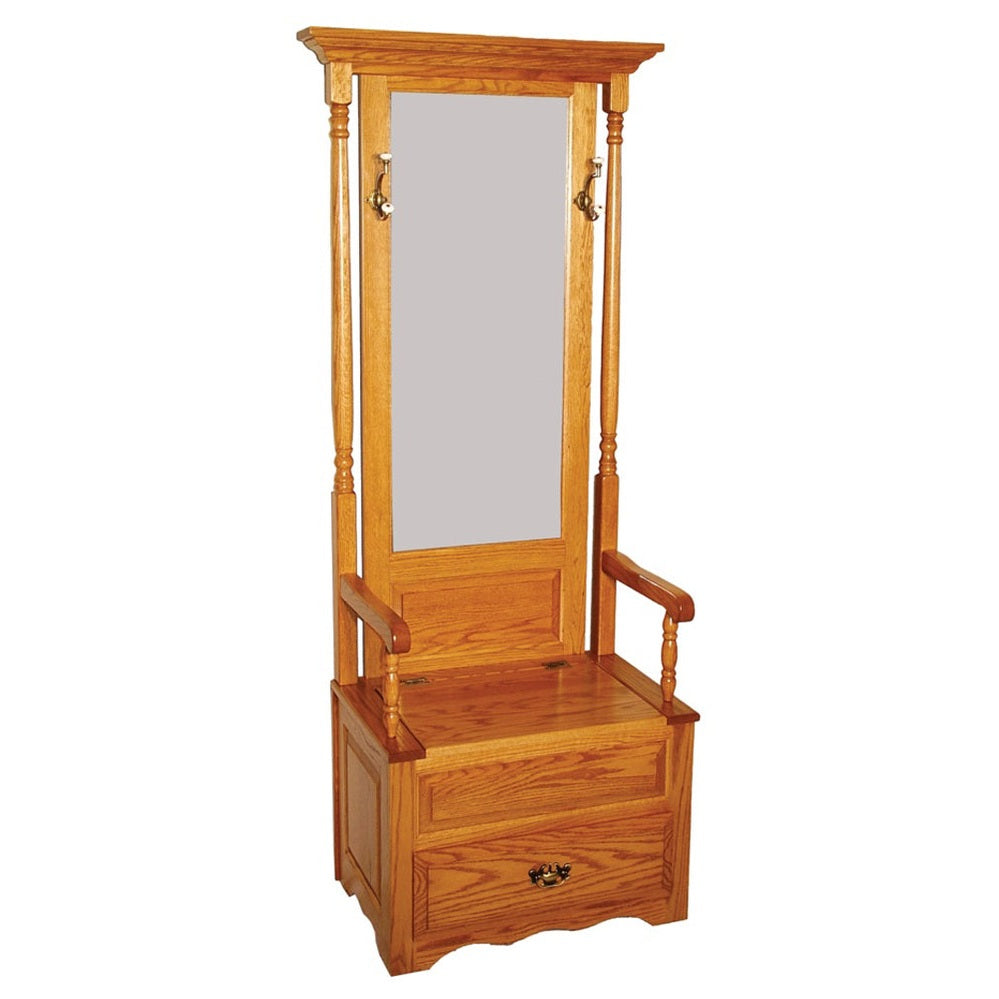 Deluxe Hall Seat With Drawer – Amish Home Furniture